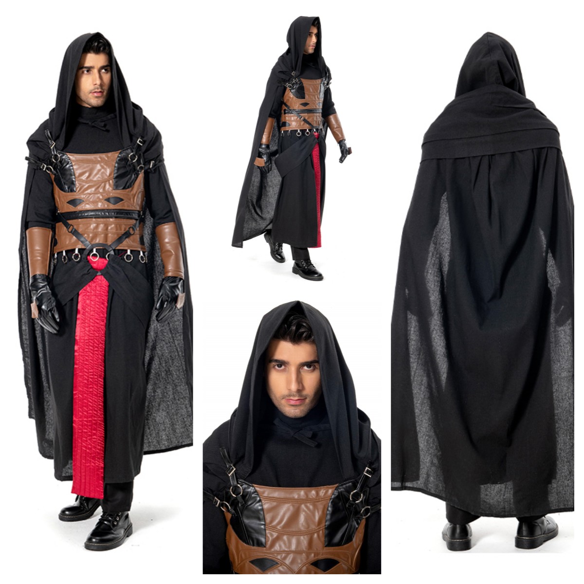 Star Wars Sith Dark Lord Darth Revan Cosplay Costume WITH Tunic Hooded ...